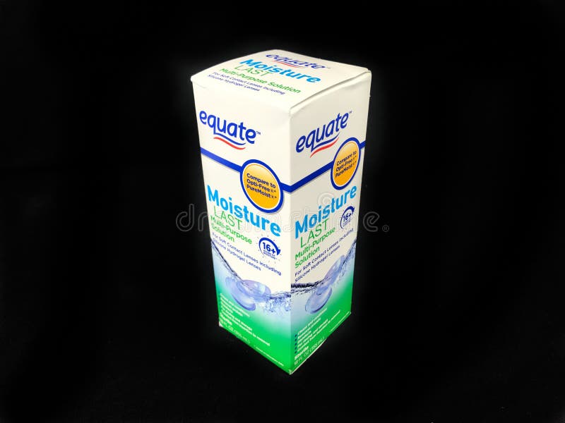 Box of Equate Contact Lens Solution on a Black Backdrop Editorial Image ...