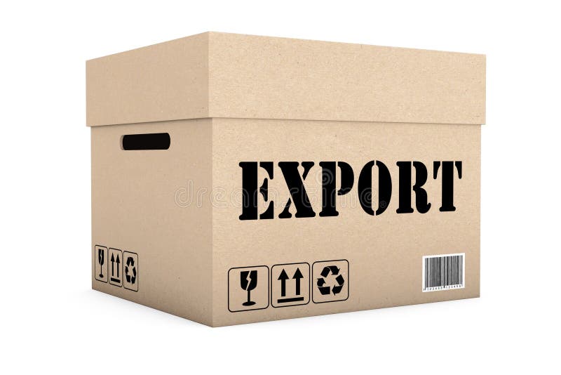 Box with Export Sign stock illustration. Illustration of container ...