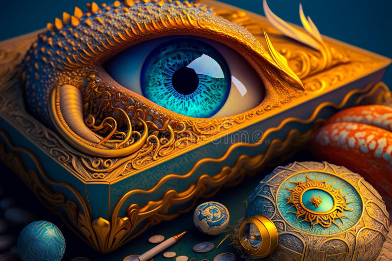 Box with an Eye Inside of it. Fantasy Stock Photo - Image of halloween ...