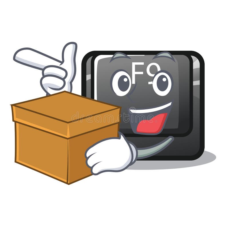 With Box F9 Button Installed on Cartoon Keyboard Stock Vector ...