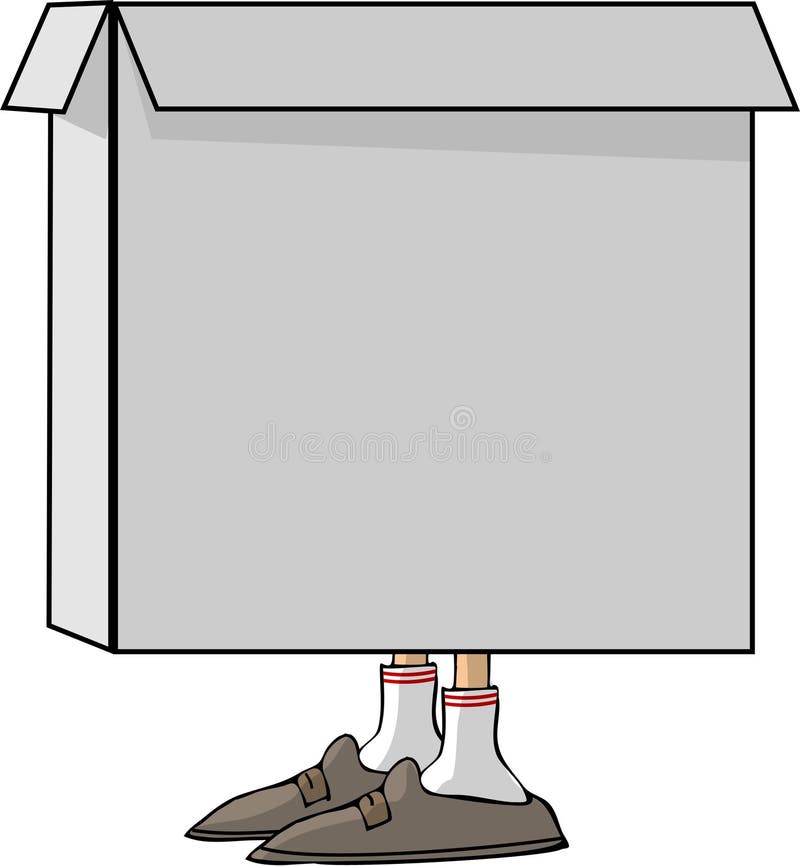 Box with feet stock illustration. Illustration of funny - 526053