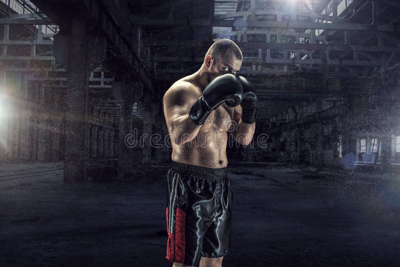 Box Fighter Trainning. Mixed Media Stock Image - Image of fist ...