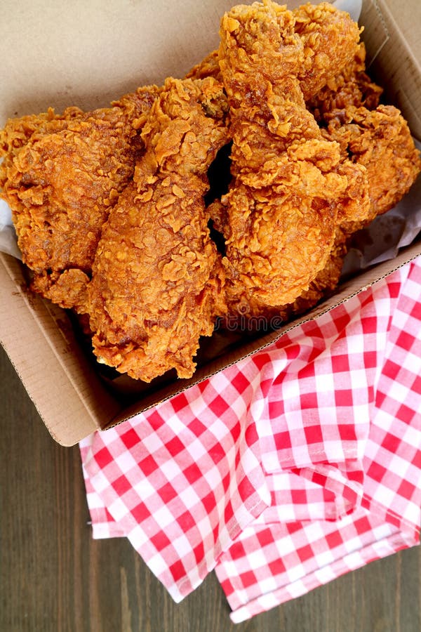 A Box Filed with Golden Brown Crispy Fried Chickens Stock Photo - Image ...