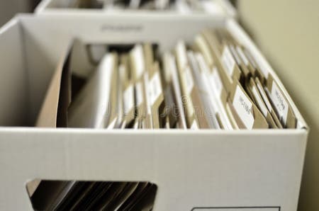 Box of Files Organization Documents Stock Image - Image of folders ...