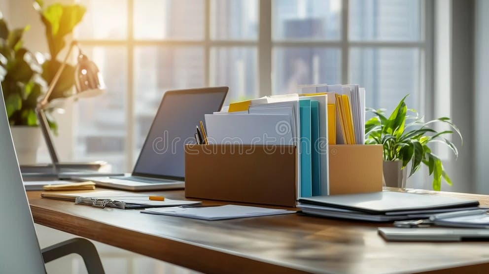 A Box Filled with Color-coded Documents and Files, Placed on a Large ...