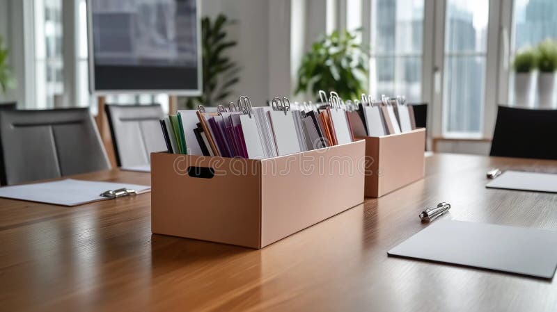 A Box Filled with Color-coded Documents and Files, Placed on a Large ...