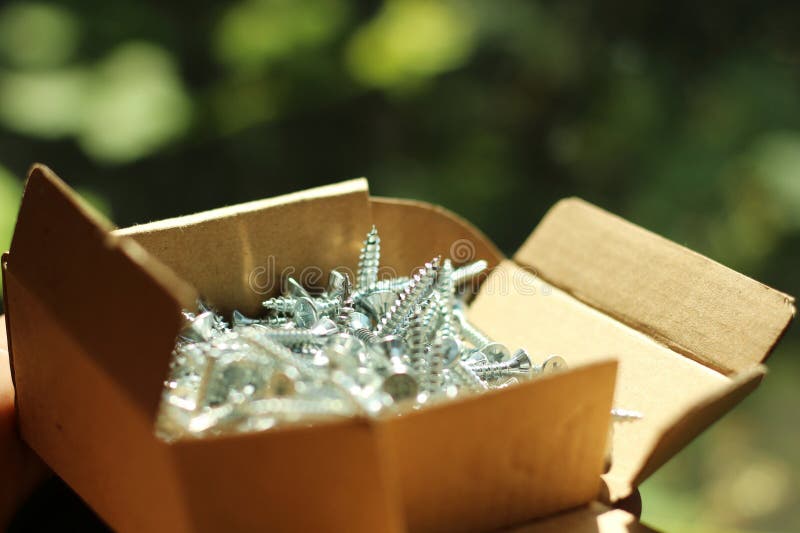 Box of Screws Ready for Use Stock Image - Image of assembly ...