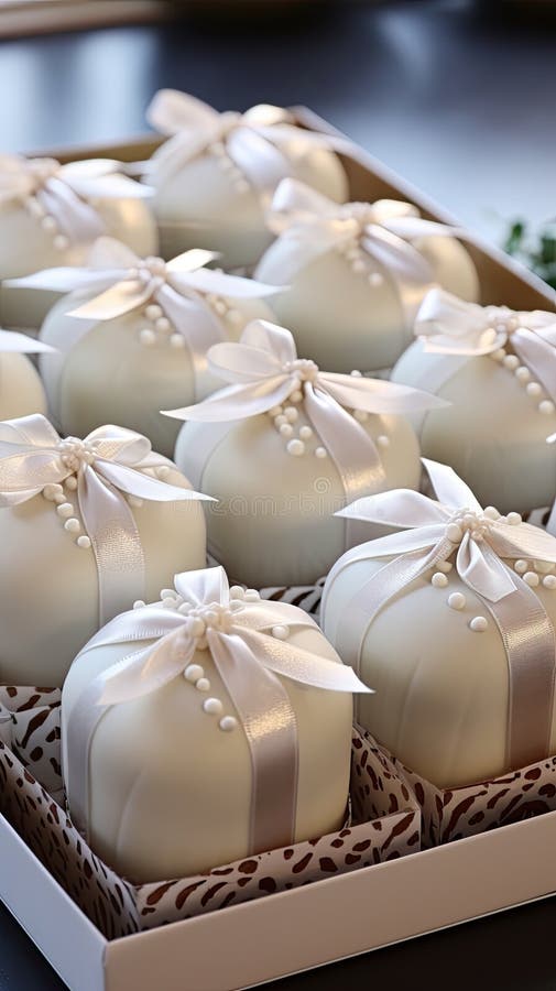 A Box Filled with White Cake Covered in White Frosting, Elegant White ...