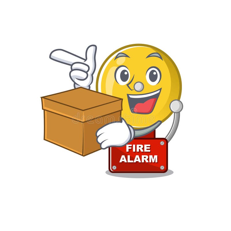 With Box Fire Alarm Isolated with the Mascot Stock Vector ...