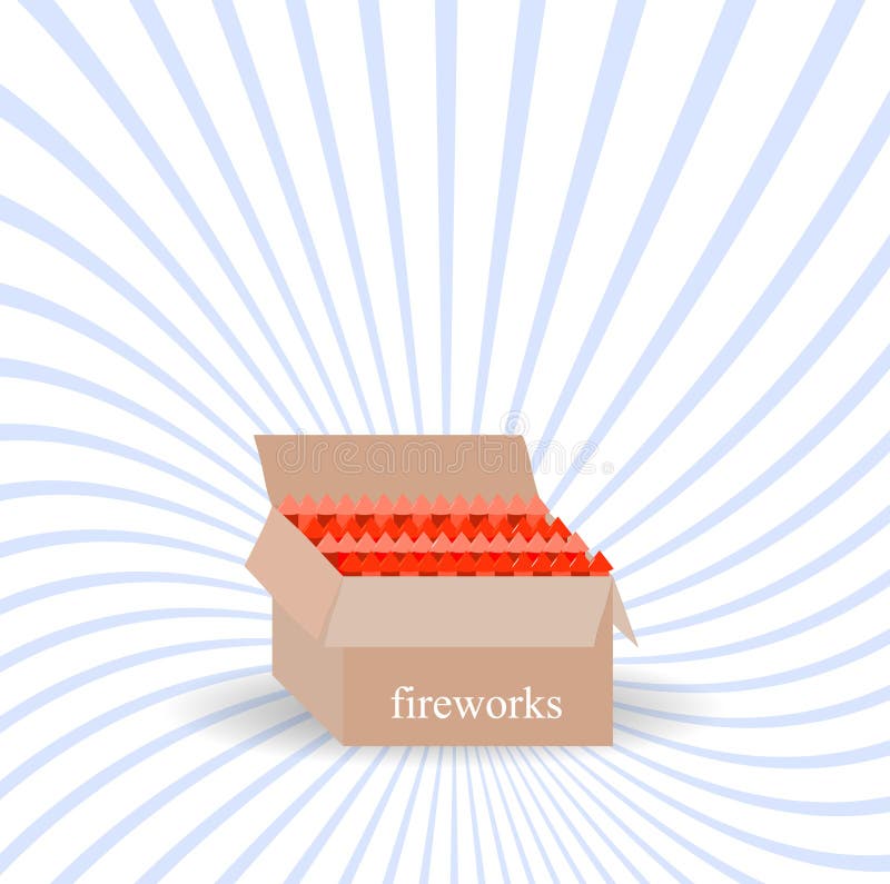 A Box of Fireworks. Vector Illustration Stock Vector - Illustration of ...