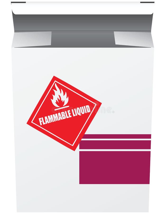 Box for Flammable Liquid stock vector. Illustration of case - 28400162