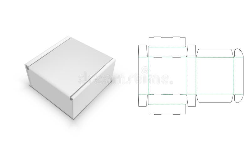 Box with Flip Lid Packaging Die Cut Template Stock Illustration ...
