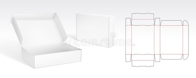 Box with Flip Lid Packaging Die Cut Template Stock Illustration ...