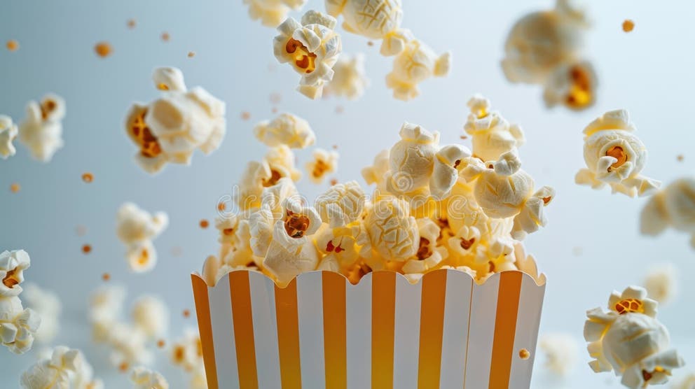 The Box of Flying Popcorn.AI Generated Image Stock Photo - Image of ...