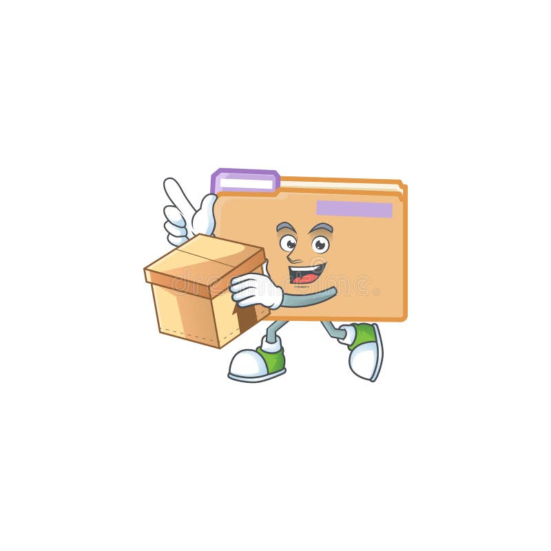 With Box Folder Icon with Character the Mascot Stock Vector ...