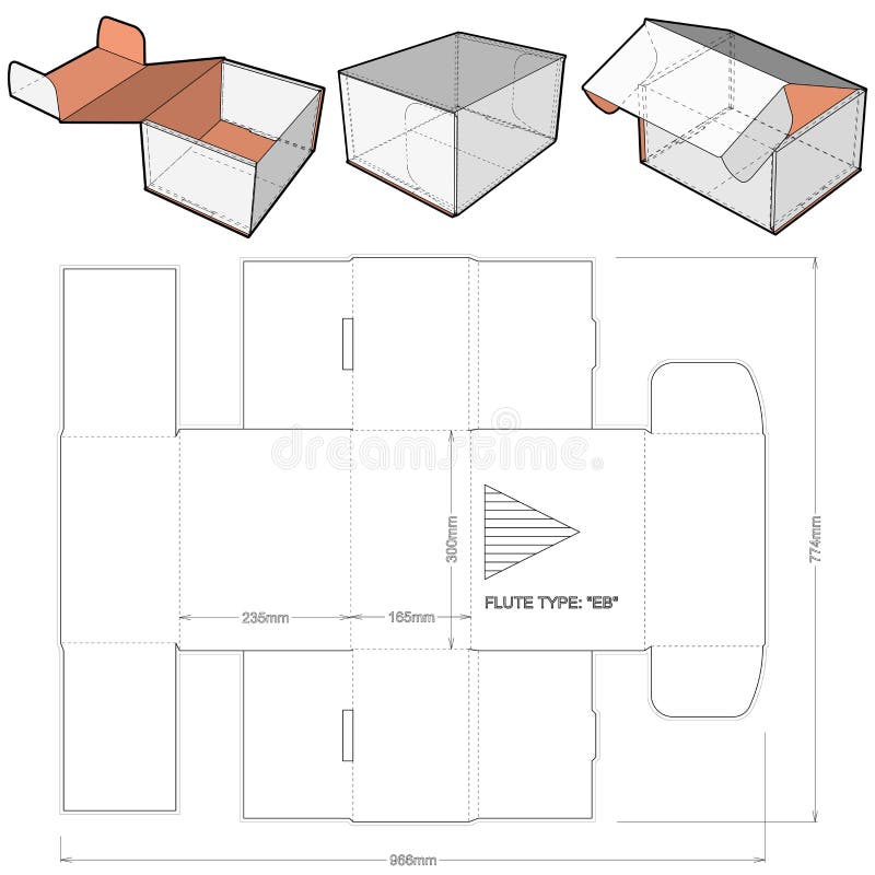 Folding Cardboard Box, Corrugated Carton Box, 3d Vector Render and ...