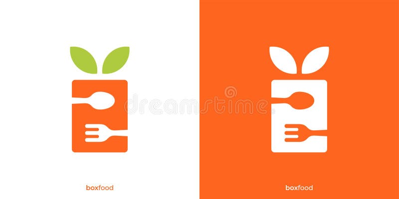 Simple Box Food Logo. Box, Leaf and Food Icon Graphic Stock Vector ...