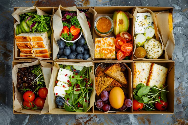 A Box of Food with Different Types of Vegetables and Fruit Stock Image ...