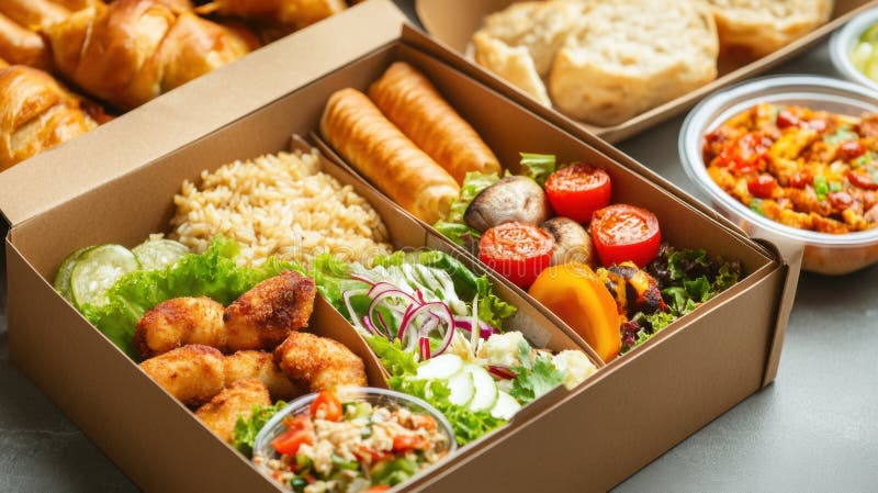 A Box of Food with a Variety of Different Foods in it, AI Stock Photo ...