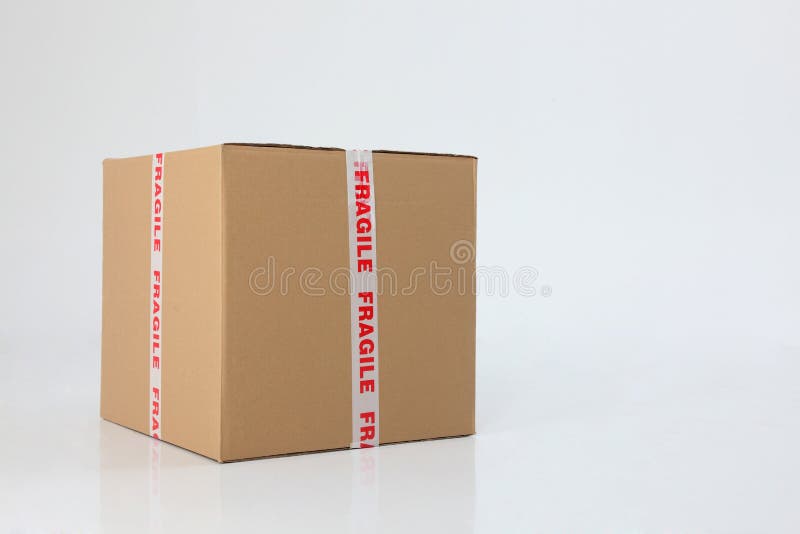 Box with fragile sign stock photo. Image of object, care - 11399390
