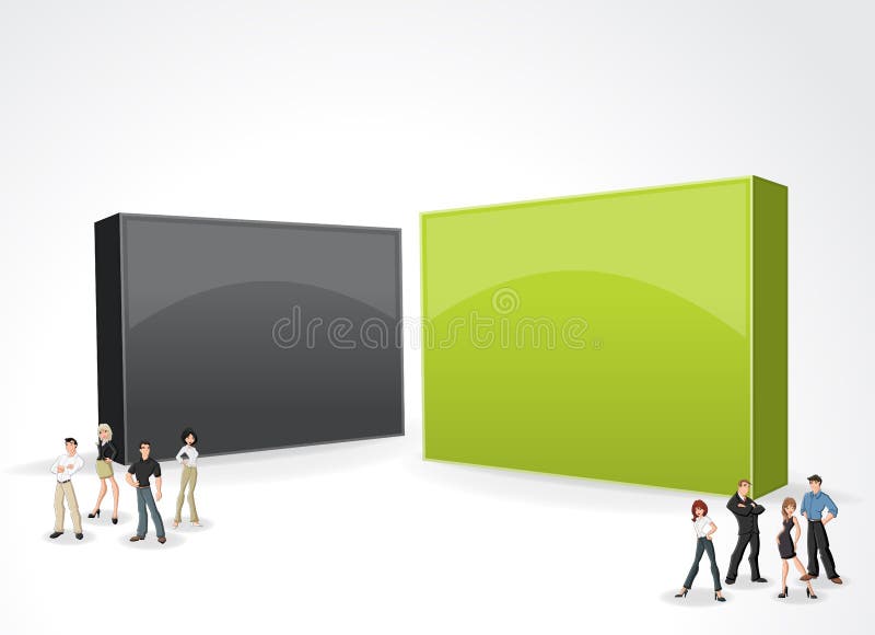 Box Frame Background with Business People. Stock Vector - Illustration ...
