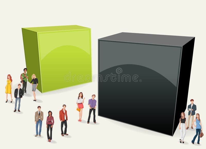 Box Frame Background with Business People. Stock Vector - Illustration ...