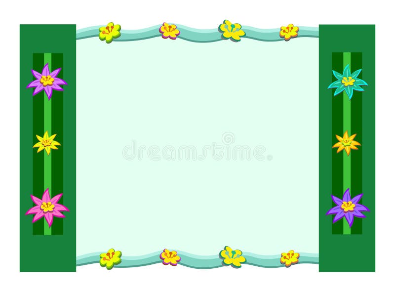 Box Frame with Flowers and Borders Stock Vector - Illustration of ...