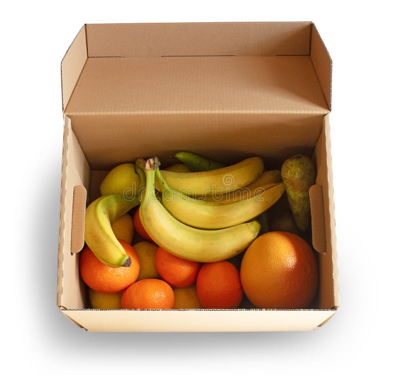 Box of fresh fruits stock image. Image of carry, online - 176184889
