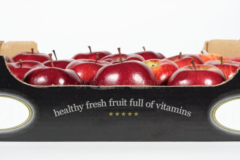 Red Apple in the box stock photo. Image of water, life - 17391676