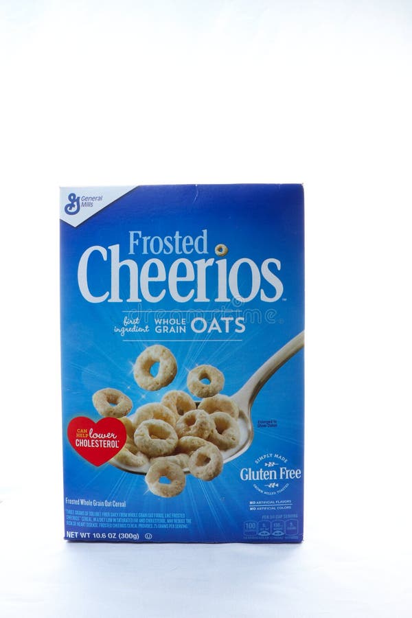 Frosted Cheerios On A White Background Editorial Image - Image of ...
