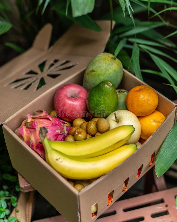 Box of fruits stock image. Image of angle, cuisine, full - 307499669