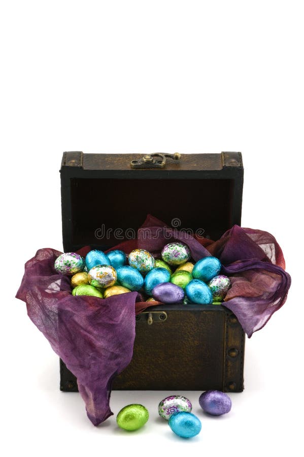 Box Full of Chocolate Eggs stock photo. Image of spring - 642340