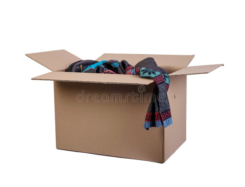 Box Full Neatly Folded Clothes Isolated Stock Photos - Free & Royalty ...