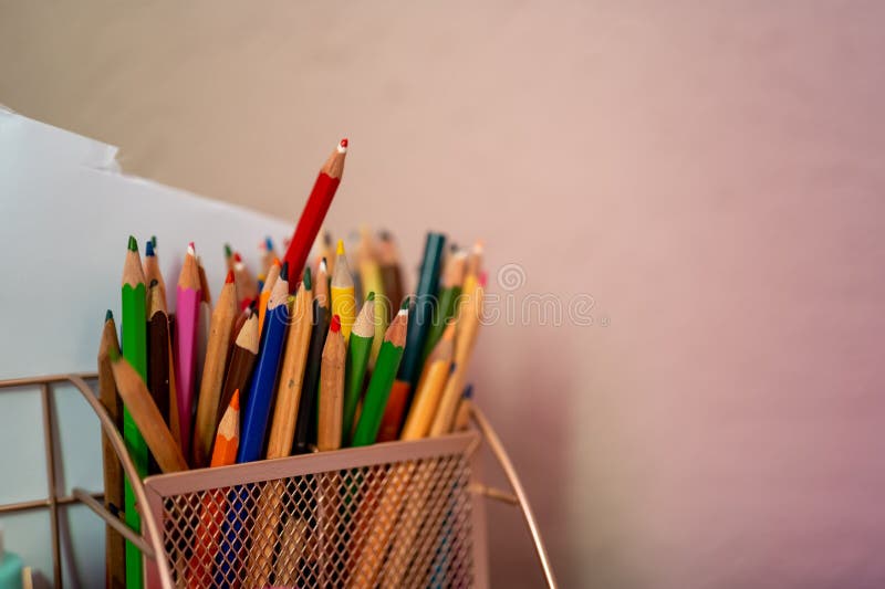A Box Full of Crayons in a Room Stock Image - Image of crayons ...