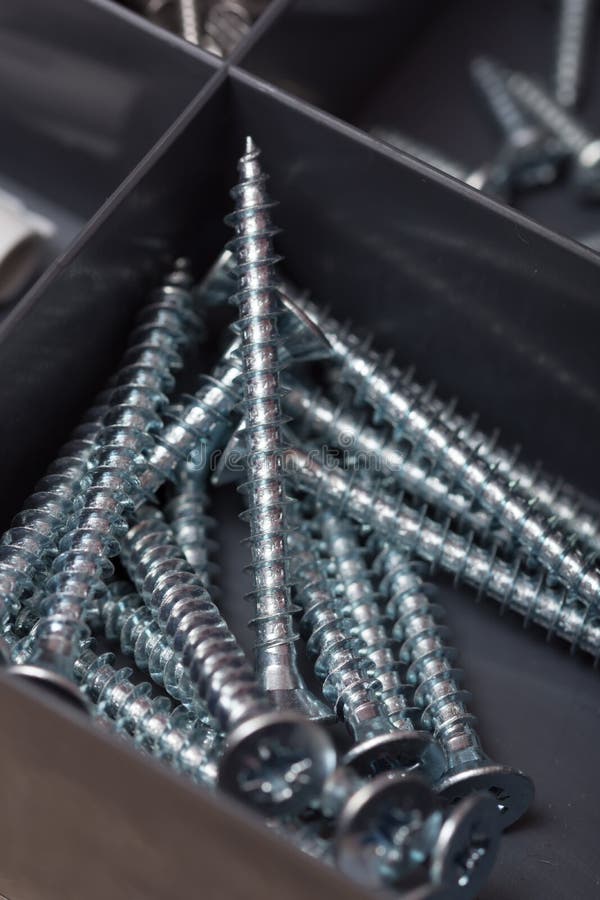 Box full with metal screws stock image. Image of metal - 62369767