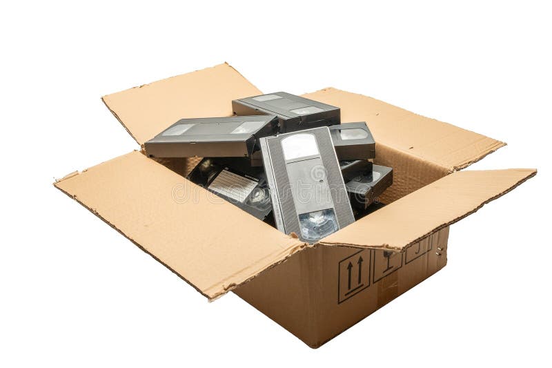A Box Full of Old VHS Tapes Stock Photo - Image of cargo, tapes: 344517986