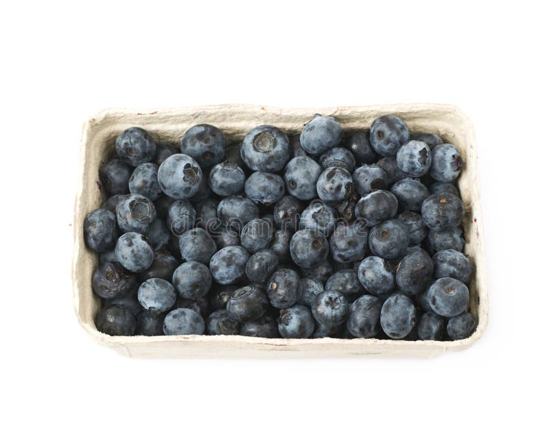 Box of Blueberries Isolated Stock Photo - Image of object, natural ...