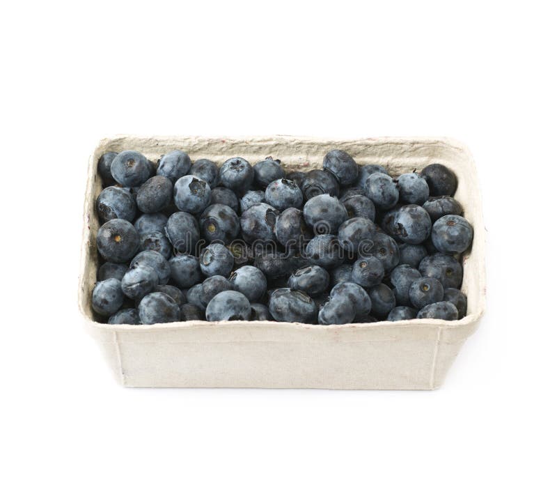 Box of Blueberries Isolated Stock Photo - Image of group, juicy: 107614352