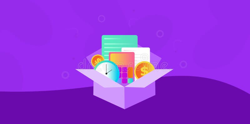 Box Full of Stuff - Moving on Stock Illustration - Illustration of ...