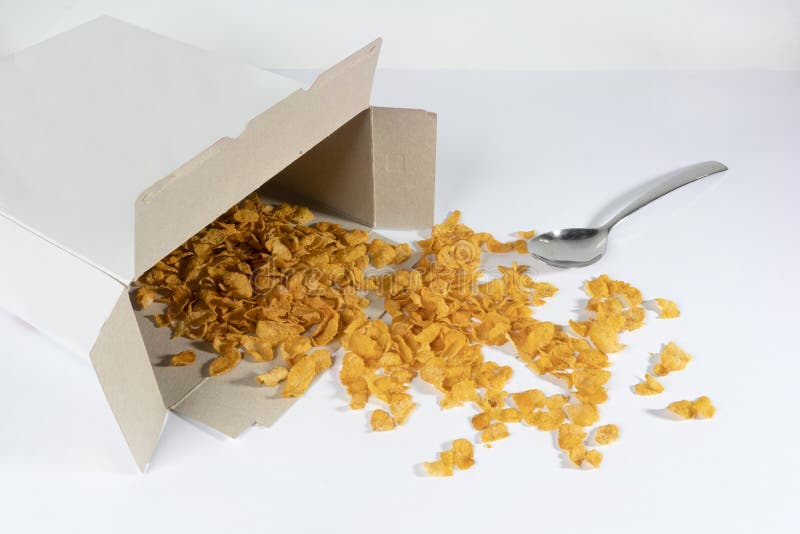 Generic Cereal Box on the Table Stock Photo - Image of closeup ...