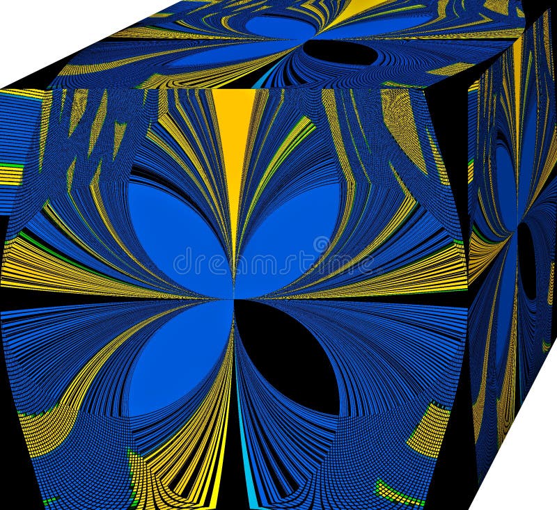 Box of Geometric Colorful Patterns and Ornaments. Background. 3D ...