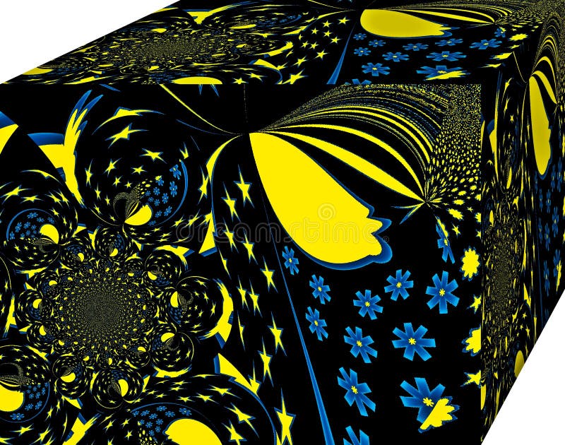 Box of Geometric Colorful Patterns and Ornaments. Background. 3D ...