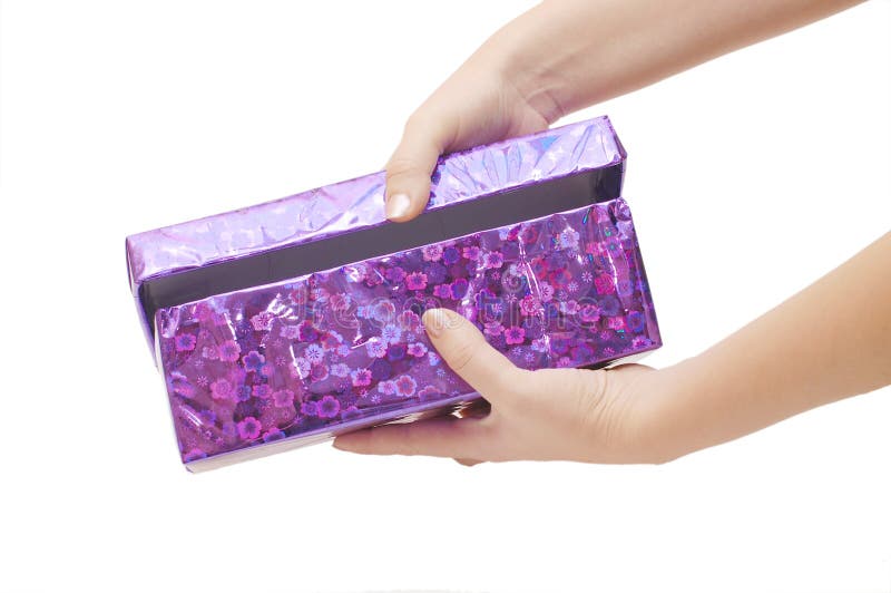 Gift in hand stock image. Image of birthday, festive - 190919275