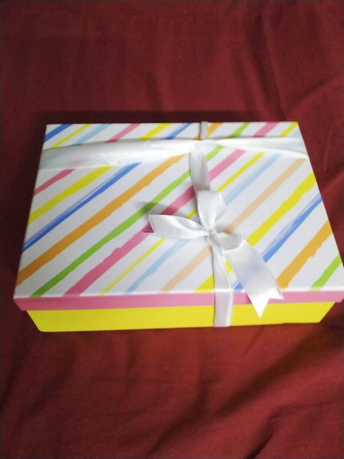 Box of Gift I Received Well Wrapped and Colourful Stock Photo - Image ...
