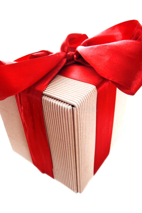 Box gift with red ribbon stock image. Image of ribbon - 10224349