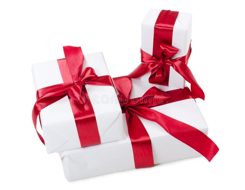 Box with a Gift with a Red Tape Stock Photo - Image of anniversary ...