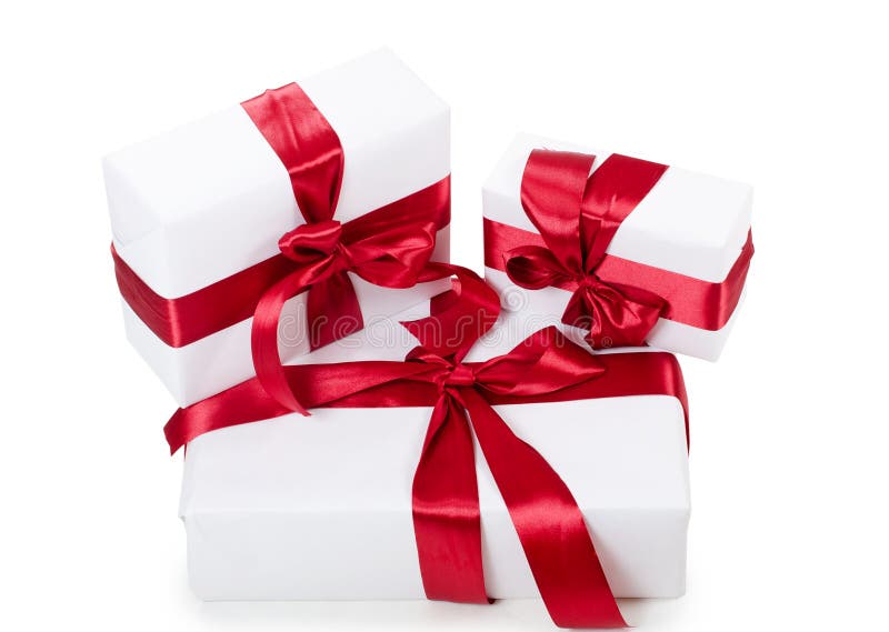 Box with a Gift with a Red Tape Stock Image - Image of holiday ...
