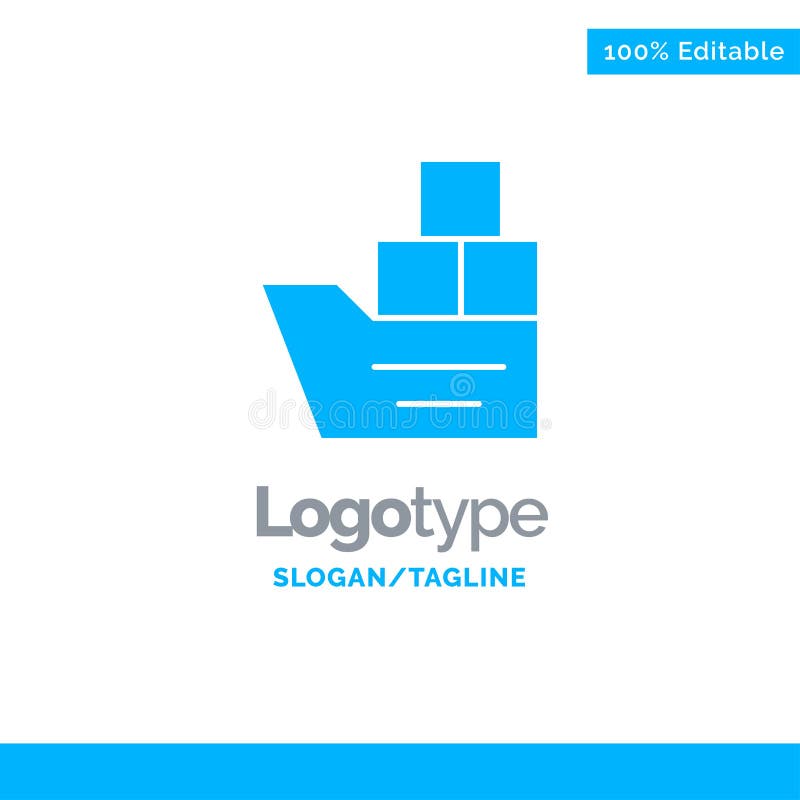 Box, Good, Logistic, Transportation, Ship Blue Solid Logo Template ...