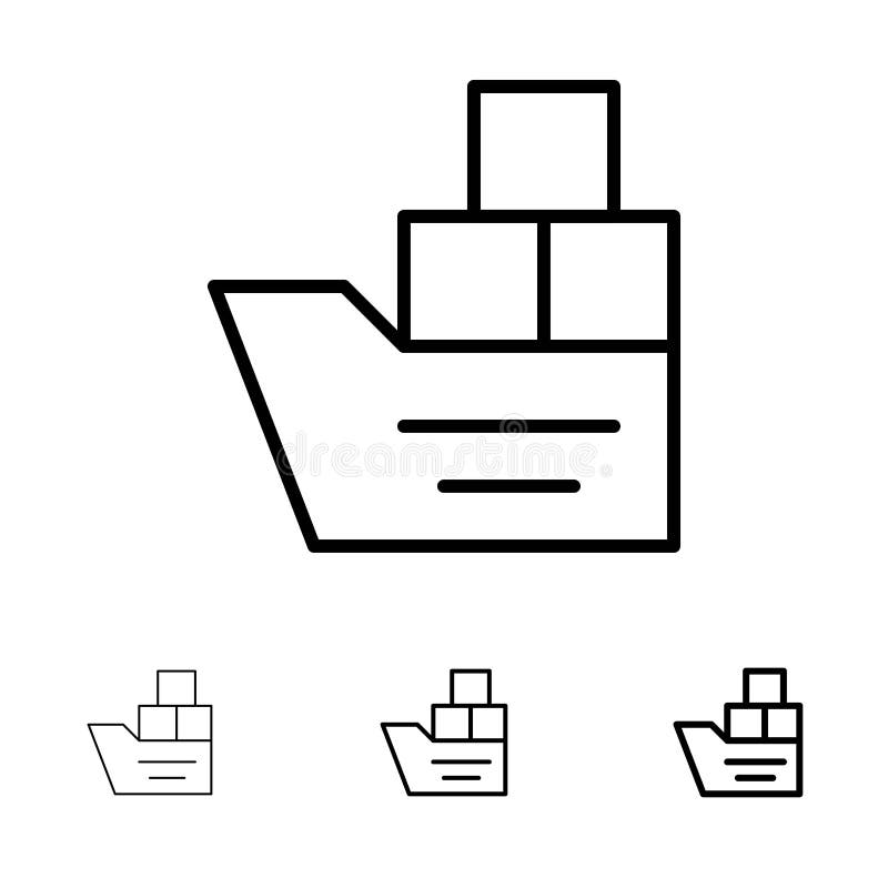 Box, Good, Logistic, Transportation, Ship Bold and Thin Black Line Icon ...