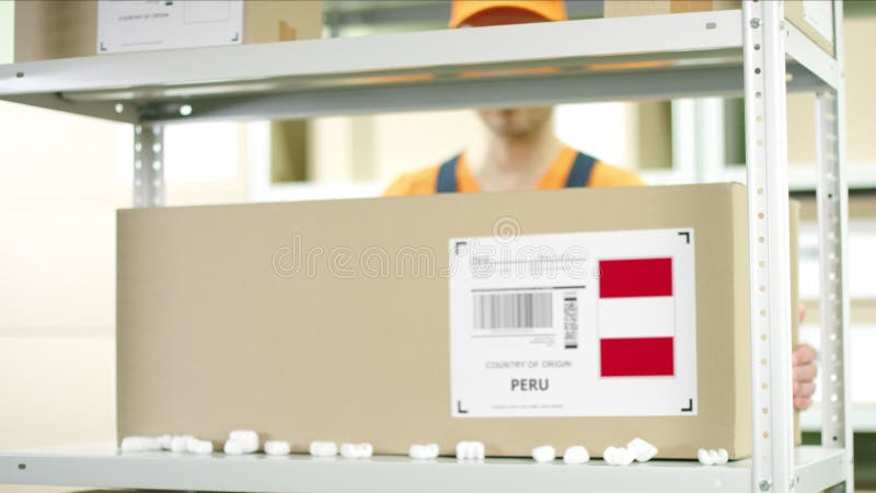 Box with Goods from Peru in a Warehouse Stock Video - Video of shipping ...